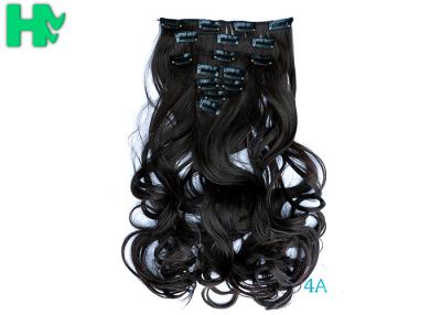 Cina Clip sintetica riccia nera nelle trame dei capelli umani di estensioni dei capelli in vendita
