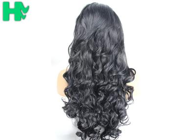 China Long Black Color Curly Front Lace Wig , Full Lace Synthetic Wigs For Black Women for sale