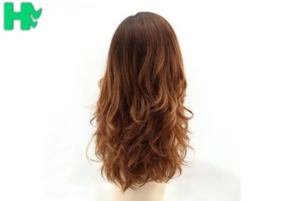 China Two Tone Color Side Parting Bang Long Deep Wave Synthetic Wig For Women for sale