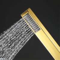 China Function Take a Shower Craft Titanium Copper Square Sprayer Hand Shower with Hose for sale