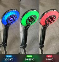 China Plastic LED Digital Display Temperature Control Bathroom Rainfall LED Handheld Shower Head for sale