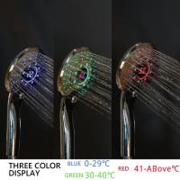 China Plastic LED Digital Display Temperature Control Bathroom Rainfall LED Handheld Shower Head for sale