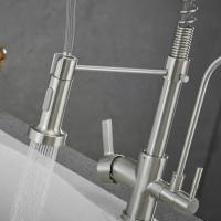China Rotatable Kitchen Faucet For Sink with Brass Construction and Pull Down Sprayer for sale