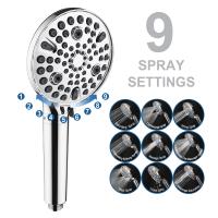 China Stone Filtered 9 Spray Water Function Adjustable Hand Held Shower Head for Water Saving for sale