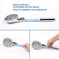 China Stone Filtered 9 Spray Water Function Adjustable Hand Held Shower Head for Water Saving for sale