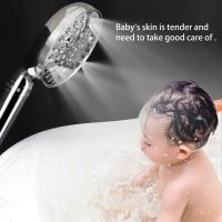 China Stone Filtered 9 Spray Water Function Adjustable Hand Held Shower Head for Water Saving for sale