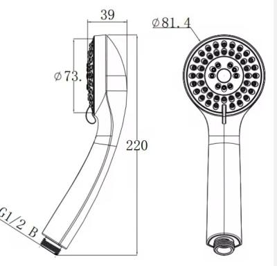 China Exposed B S Faucet Without Slide Bar Plastic Rain Spa Jet Hand Shower Set Head Chrome for sale