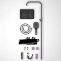 China Constant Temperature LED Digital Shower System Set with Waterfall and Rainfall Options for sale