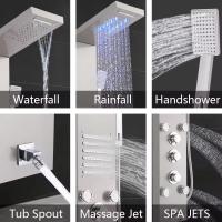 China LED Bathroom Shower Set with Stainless Steel Multi Function Shower Tower Panel System for sale