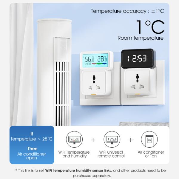 Quality Wifi Indoor Hygrometer Thermometer Sensor With Backlight Remote App Voice Alexa for sale