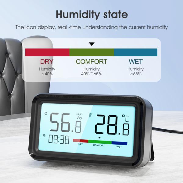 Quality Wifi Indoor Hygrometer Thermometer Sensor With Backlight Remote App Voice Alexa for sale