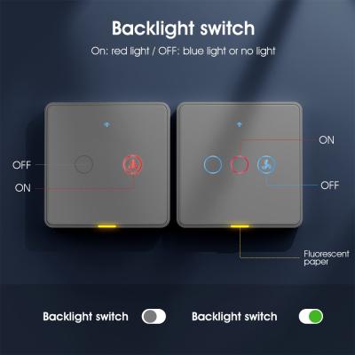China Tuya Fan switch Timer Control Voice No Neutral Wire Required Wall Smart WiFi RF433 and Pendant Light Switch for sale