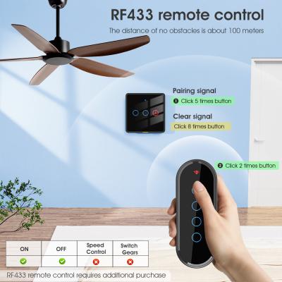 China Tuya Fan switch Timer Control Voice No Neutral Wire Required Wall Smart WiFi RF433 and Pendant Light Switch for sale