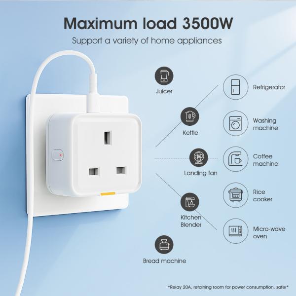 Quality Tuya Smart Home Plug UK Socket Travel Adapter Conversion Outlet APP Voice Works for sale