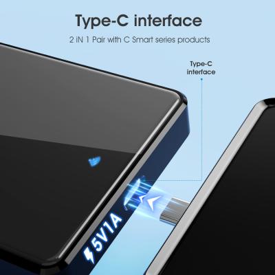 China Tuya WiFi switch Type c Timing Voice App Google Home Smart Home EU Light Touch Wall WIFI RF433 110-240v Alexa Switch for sale