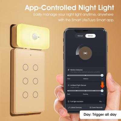 China Tuya motion sensor LED PIR WiFi Human Body Motion Sensing Warm White Dual-Color Type c Night Light Sensor for sale