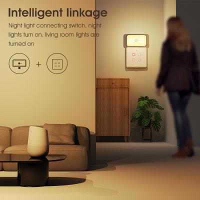 China Tuya motion sensor LED PIR WiFi Human Body Motion Sensing Warm White Dual-Color Type c Night Light Sensor for sale