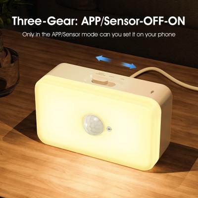 China Tuya motion sensor LED PIR WiFi Human Body Motion Sensing Warm White Dual-Color Type c Night Light Sensor for sale
