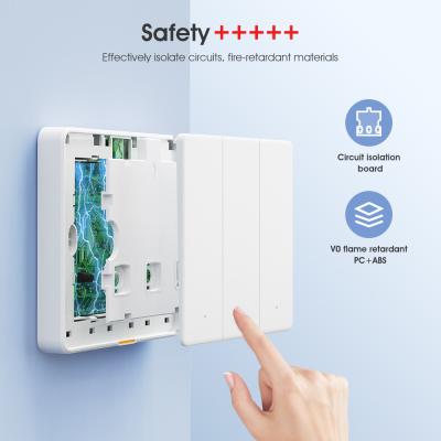 China Zigbee Smart Switch no capacitor required With Timing Voice App Alexa Google Home No Neutral Tuya Wall Light Button Switch for sale