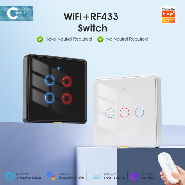 Quality Tuya WiFi switch RF433 control Timing Voice App Alexa, Google Home Smart Home No for sale