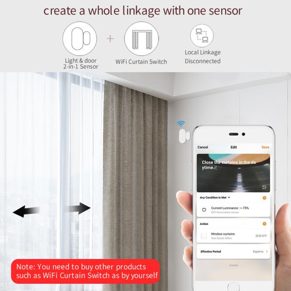 Quality Tuya Smart zigbee Door Sensor+Light Sensor Illuminance Brightness Detector for sale