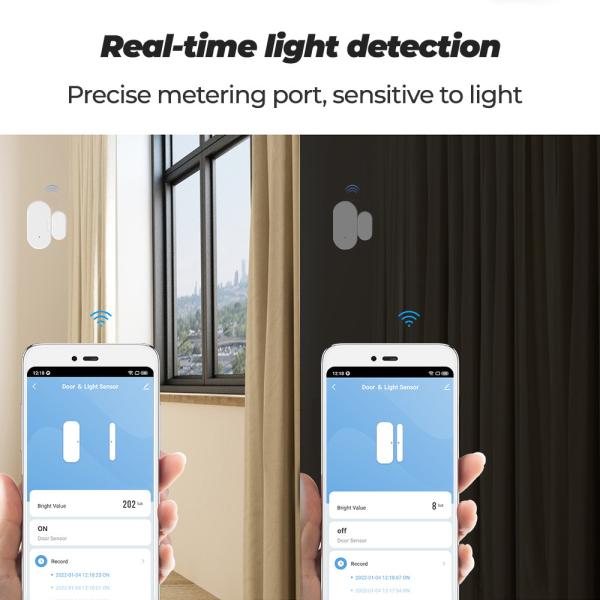 Quality Tuya Smart zigbee Door Sensor+Light Sensor Illuminance Brightness Detector for sale