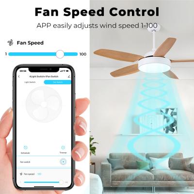 China Tuya WiFi Smart Light 4 gang Switch Ceiling Fan Speed Control​​ Timer Voice Power Monitor Support Alexa Google Home Tmall Genie 100-240V for sale