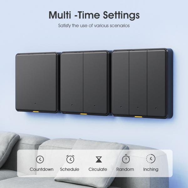 Quality Tuya WIFI RF433 Smart Wall Light Button Push Switch 110-250v No Neutral Wire for sale