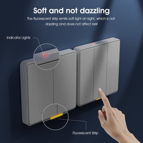 Quality Tuya WIFI RF433 Smart Wall Light Button Push Switch 110-250v No Neutral Wire for sale