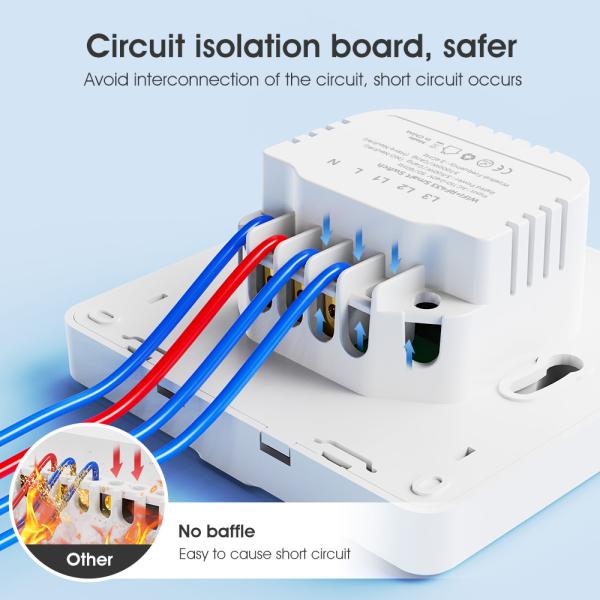 Quality Tuya WIFI RF433 Smart Wall Light Button Push Switch 110-250v No Neutral Wire for sale