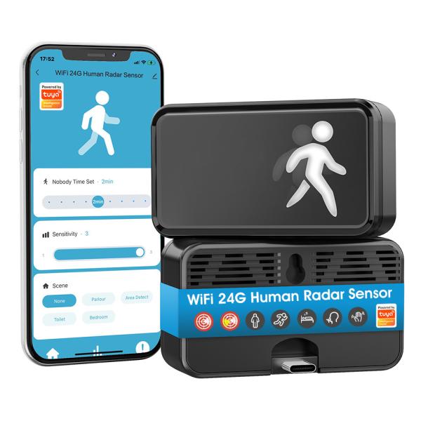Quality WiFi Human Presence 24G Radar MmWave  Detection Tuya APP Smart Home With Breathing Light Motion Sensor Millimeter Wave Radar Body   Detector for sale