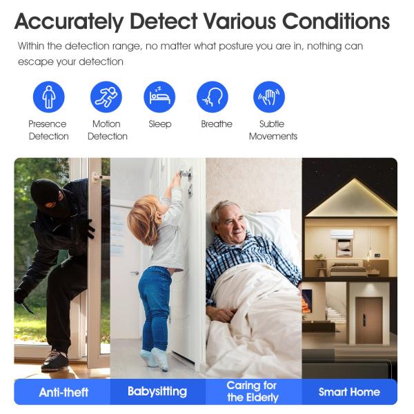 Quality WiFi Human Presence 24G Radar MmWave Detection Tuya APP Smart Home With for sale