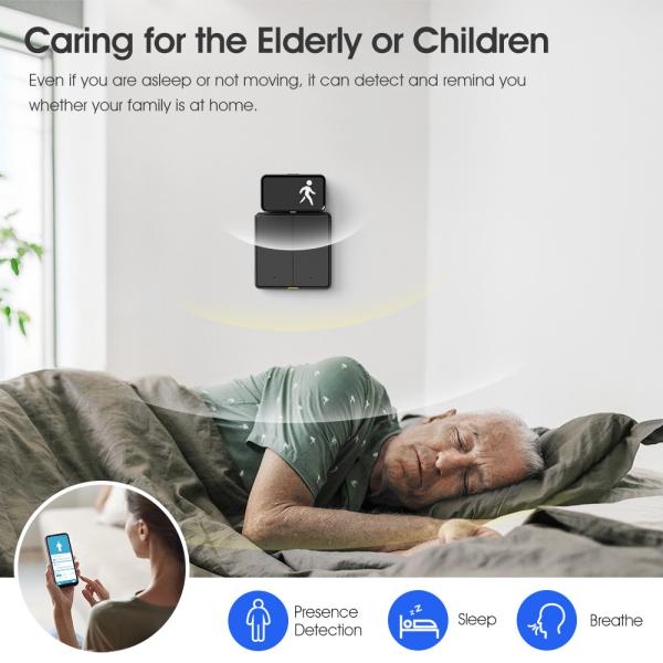 Quality WiFi Human Presence Sensor 24GHz with Tuya App Control, Breathing Light Design, for sale