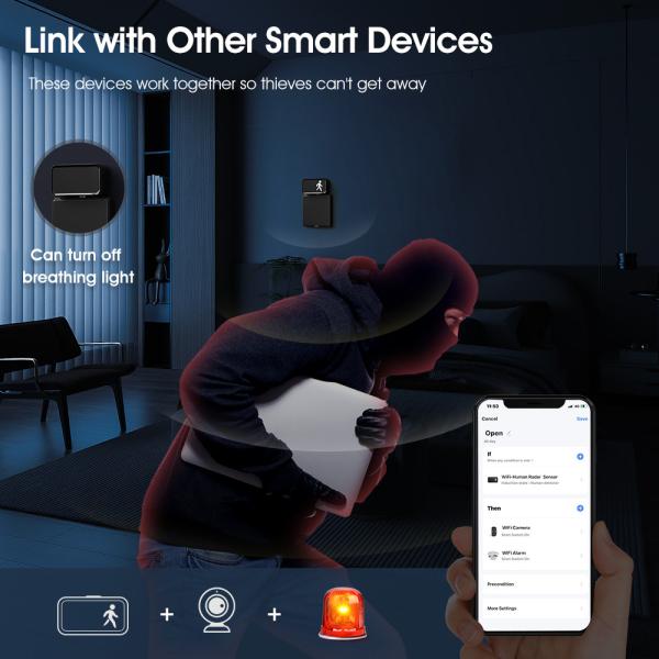 Quality WiFi Human Presence Sensor 24GHz with Tuya App Control, Breathing Light Design, for sale