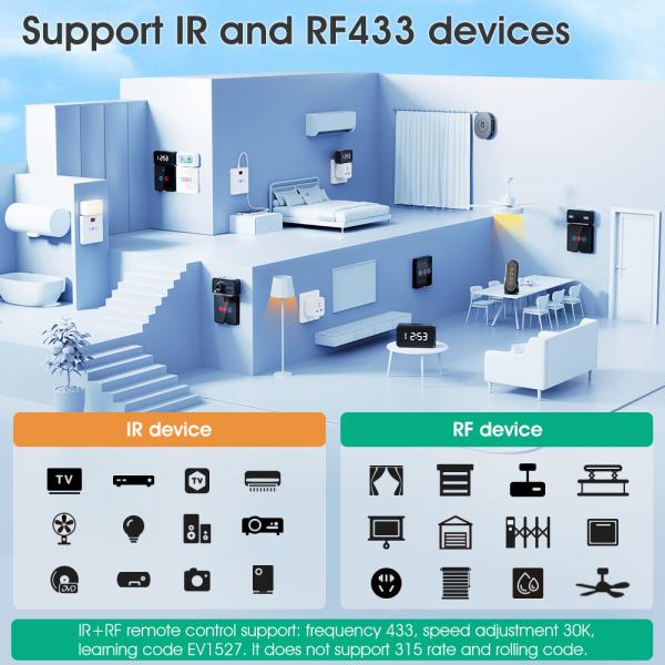 Quality WiFi IR RF433 Universal Remote Control for Air Conditioning TV and More with for sale