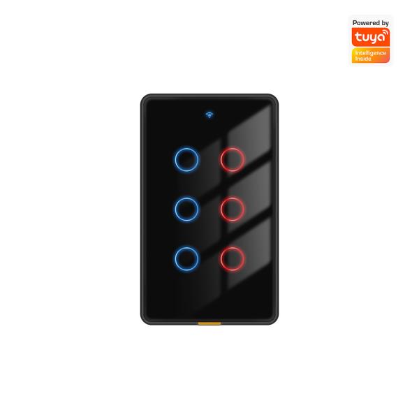 Quality Tuya Smart WiFi 6 Gang Light Switch  No Neutral Wire, Timing, Voice Control, RF433, Alexa & Google Home Compatible for sale