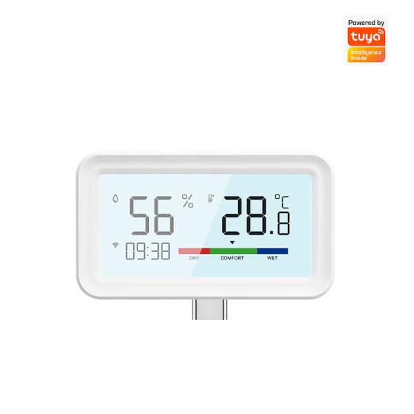 Quality WiFi Indoor Hygrometer & Thermometer Sensor with Backlight, Remote App Control, Voice Integration for Alexa & Google Home – Tuya Smart Home Digital Solution for sale