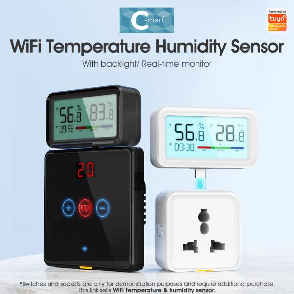 Quality WiFi Indoor Hygrometer & Thermometer Sensor with Backlight, Remote App Control, for sale