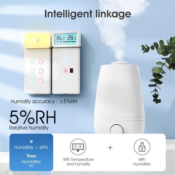 Quality WiFi Indoor Hygrometer & Thermometer Sensor with Backlight, Remote App Control, for sale
