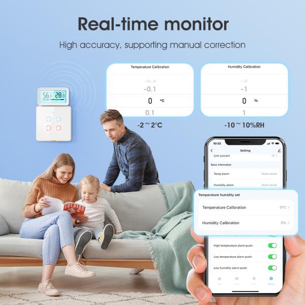 Quality WiFi Indoor Hygrometer & Thermometer Sensor with Backlight, Remote App Control, for sale