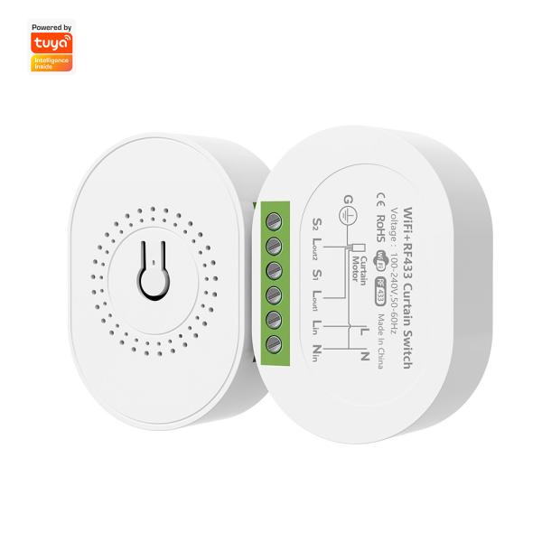 Quality SMATRUL Tuya WiFi RF433 Smart Curtain Switch Module,Designed for Electric Roller Shutters,Work for Alexa and Google Home for sale