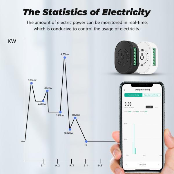 Quality SMATRUL 16A Smart Power Monitor Breaker Tuya WiFi & RF433 Wireless Switch Mini 2 for sale