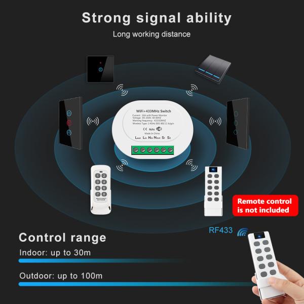 Quality SMATRUL 16A Smart Power Monitor Breaker Tuya WiFi & RF433 Wireless Switch Mini 2 for sale