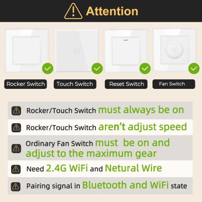 China SMATRUL Tuya WiFi Smart Fan Speed Regulation DIY Mini Switch Module Remote Control Timer on Off 220V for Alexa Google Home for sale