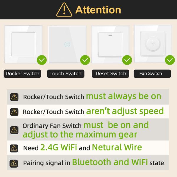 Quality SMATRUL Tuya WiFi Smart Fan Speed Regulation DIY Mini Switch Module Remote for sale