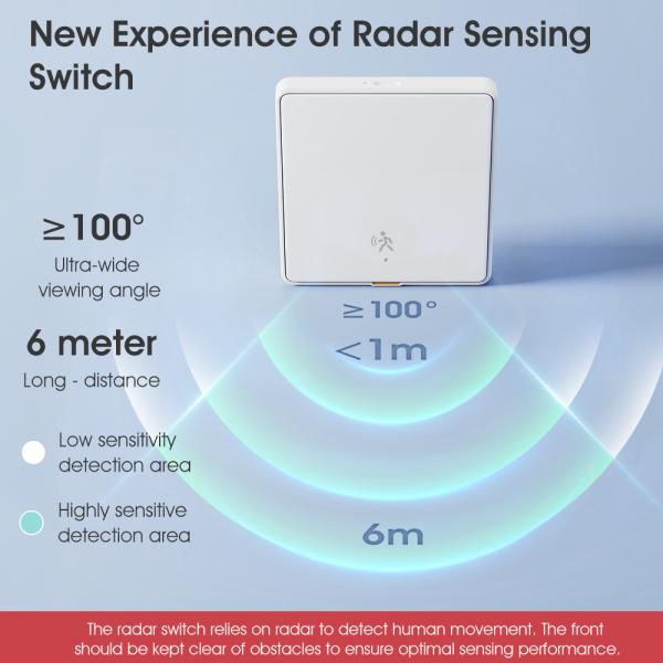 Tuya ZigBee Radar Bewegingssensor Schakelaar Sensing Geen Neutrale Smart Home EU Muurlampknop Uit Geen condensator Timing App