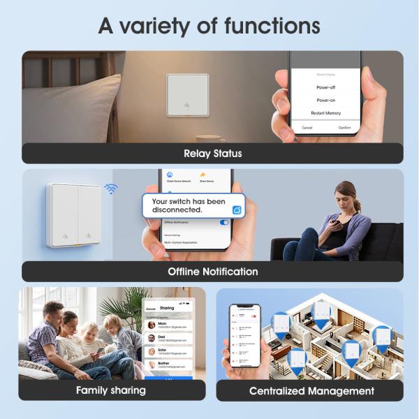 Tuya ZigBee Radar Bewegingssensor Schakelaar Sensing Geen Neutrale Smart Home EU Muurlampknop Uit Geen condensator Timing App