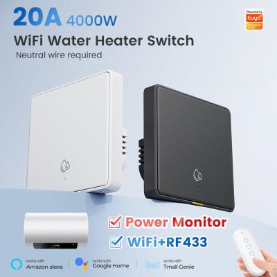 China 20A WiFi RF433 Switch For Water Heater Tuya Smart Home 4000W Timing Countdown Wireless Wall Switch APP Voice Control With Alexa Google Home for sale
