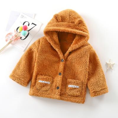 中国 100cmポリエステル綿の子供の冬のジャケットはBreastedの暖かいコートのビロードを厚く選抜する 販売のため