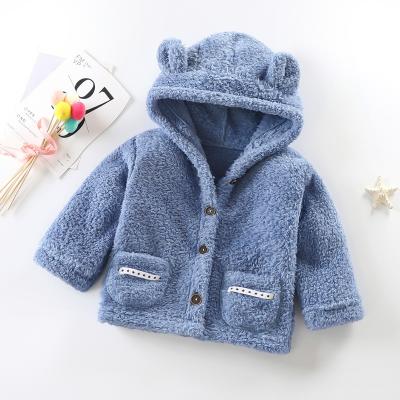 中国 100cmポリエステル綿の子供の冬のジャケットはBreastedの暖かいコートのビロードを厚く選抜する 販売のため